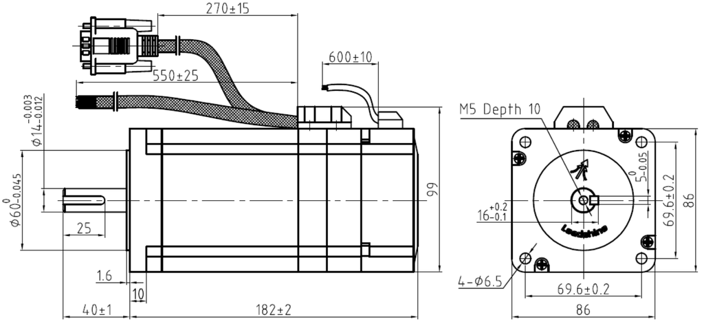 CS-M23485B closed loop servomotor NEMA 34 - 2 phases - 8.5Nm - with ... CS-M23485B closed loop servomotor NEMA 34 - 2 phases - 8.5Nm - with ...